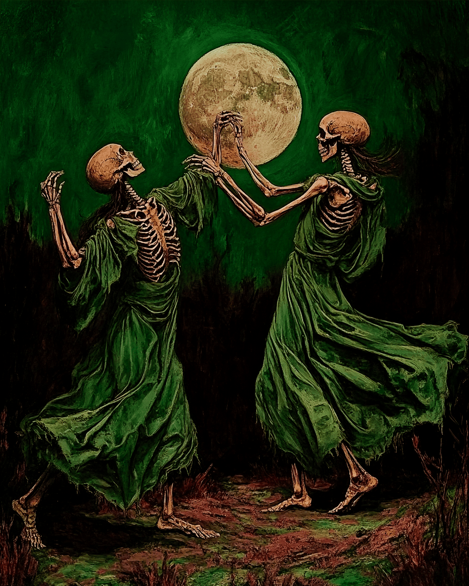 Goth Dancing Skeleton Pair Art Prints - Gothic 8"x10" Artwork ...